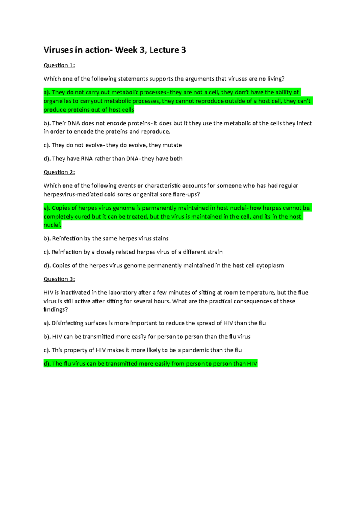 Molecular Basis of Life- Week 3, Lecture 3 - Viruses in action- Week 3 ...
