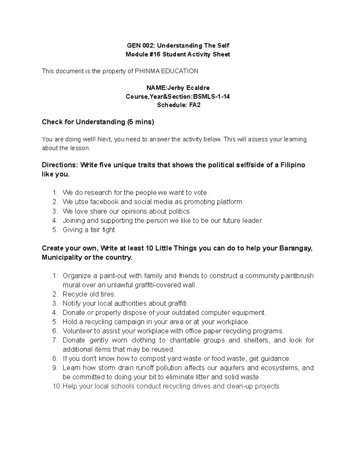 Gen 002 Understanding The Self Gen 002 Understanding The Self Module