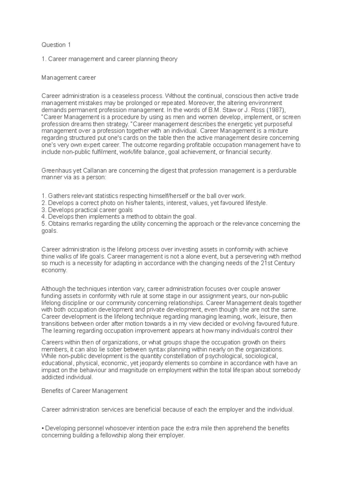 Career Management No Description Question 1 Career Management And career-management-no-description-question-1-career-management-and