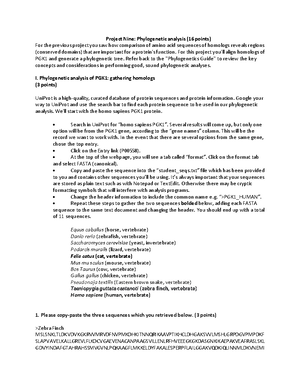 Bioproject 5 - Lab 5 - Project Five: MSAs and Trees (53 points ...