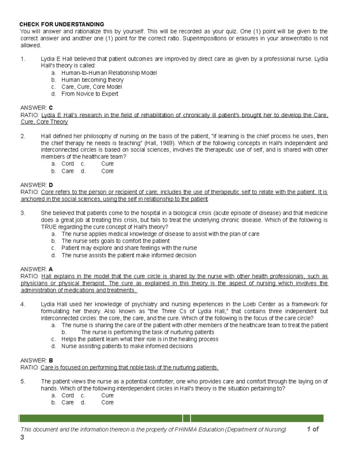 SAS 10 - TFN - .... - CHECK FOR UNDERSTANDING You will answer and ...