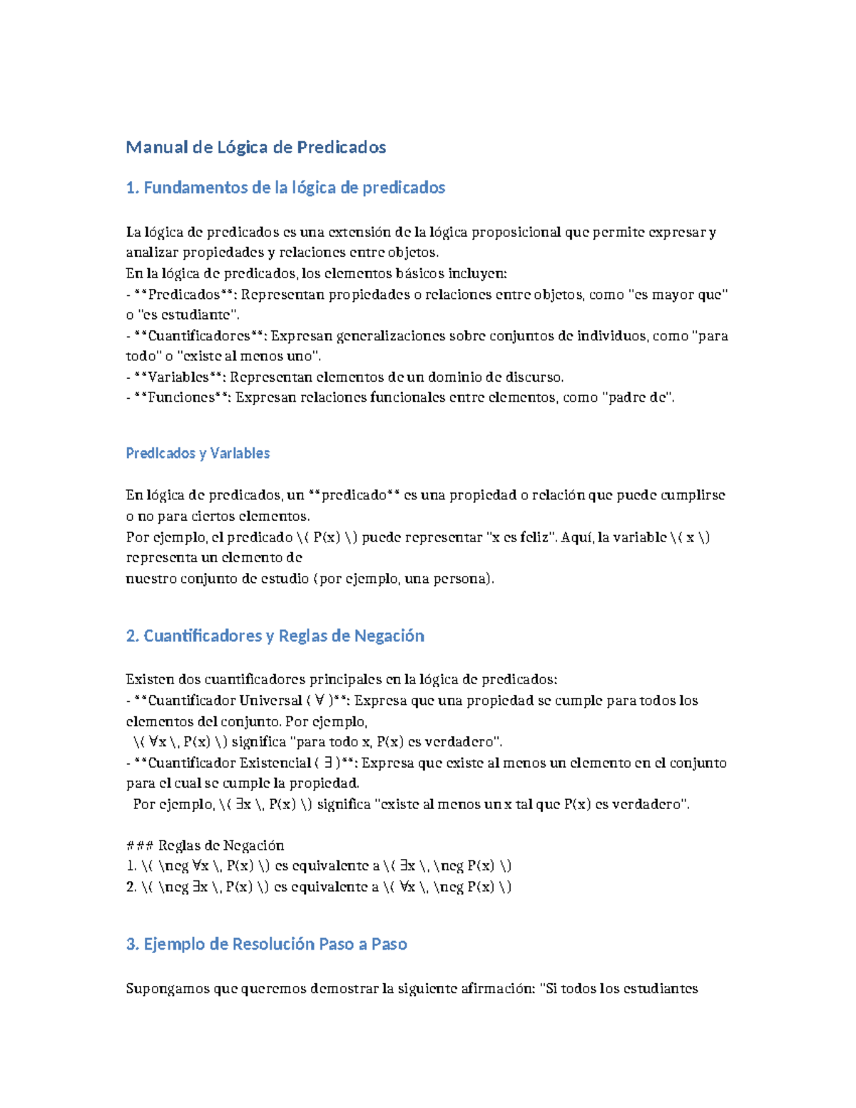 Manual Logica de Predicados - Manual de Lógica de Predicados 1 ...