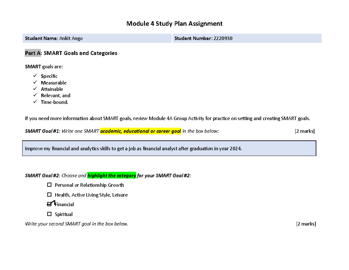 Module 4 Study Plan Assignment Template (FALL Term 2022) - Module 4 ...