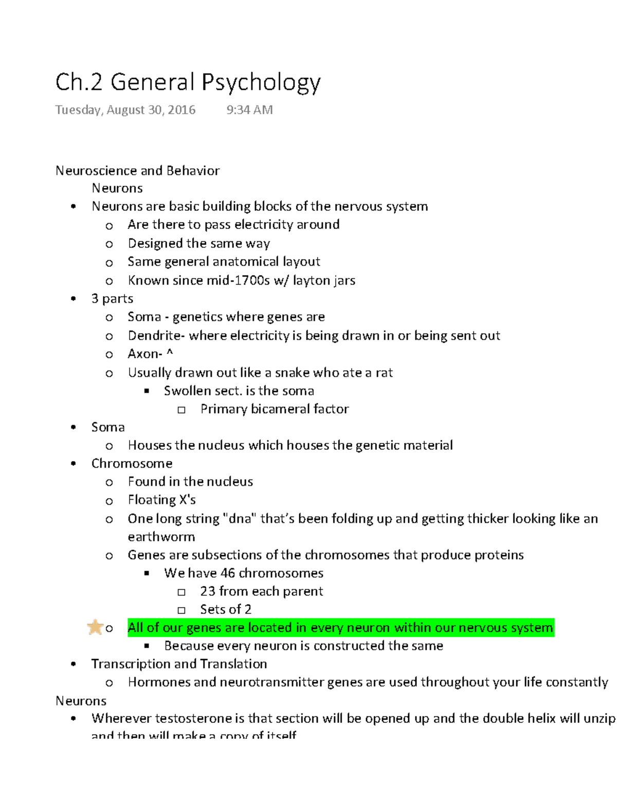 PSY1012 Ch.2 General Psychology - Warning: TT: undefined function: 32 Neuroscience and Behavior ...
