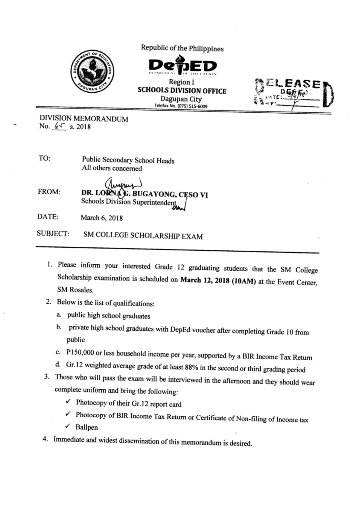 SM College Scholarship EXAM - Education - Studocu