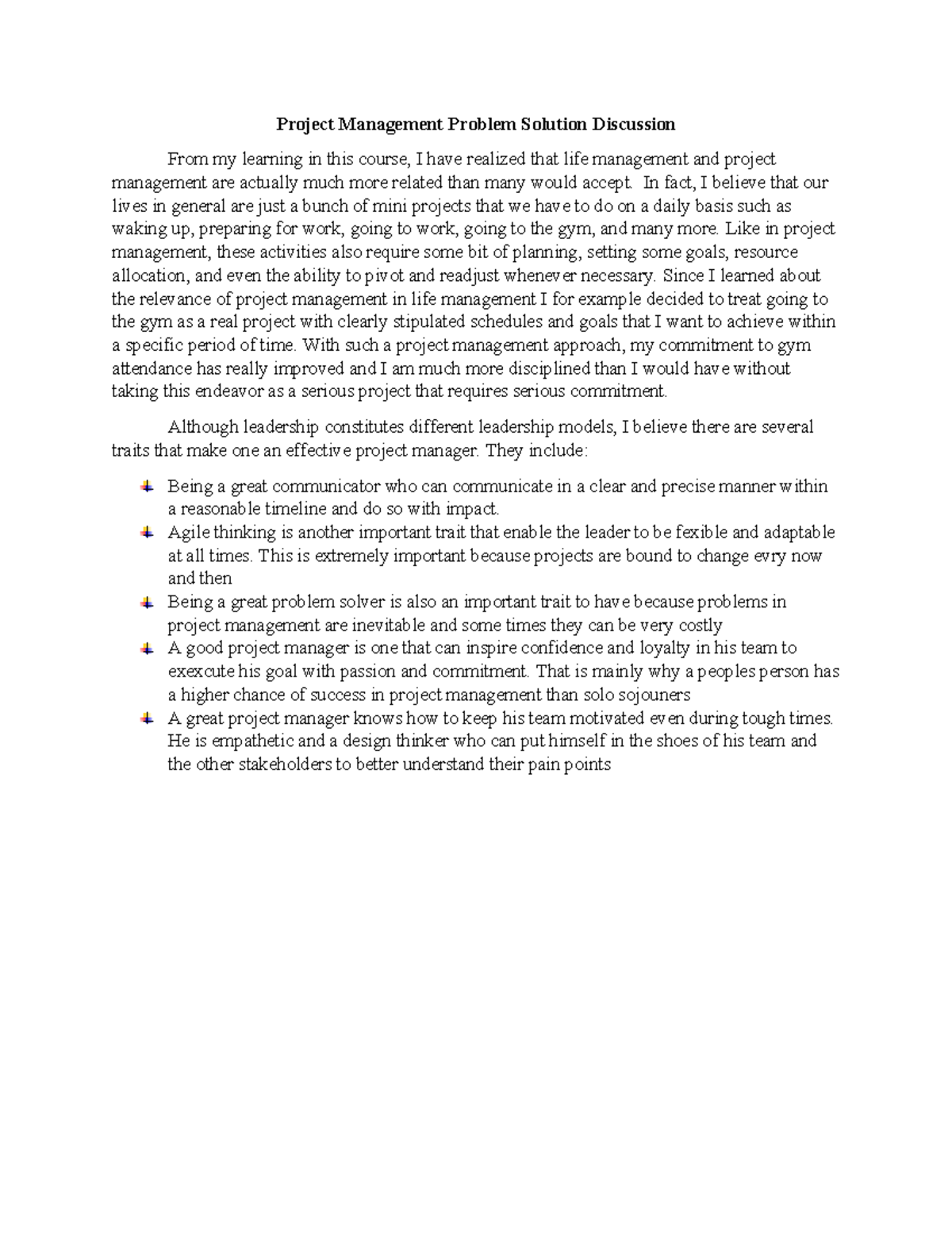 Case Study - Project Management Problem Solution Discussion From my ...