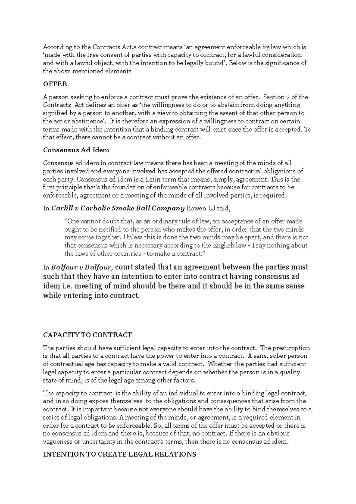 Contract coursework - This is note a research essay - According to the ...