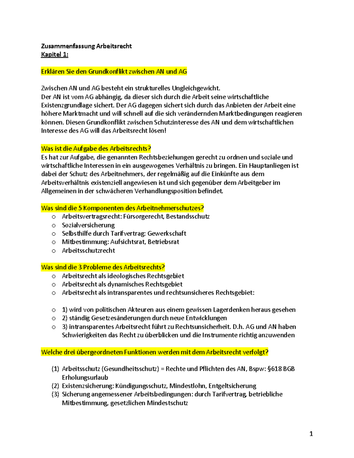 Zusammenfassung Arbeitsrecht - Warning: TT: undefined function: 32 Zusammenfassung Arbeitsrecht ...