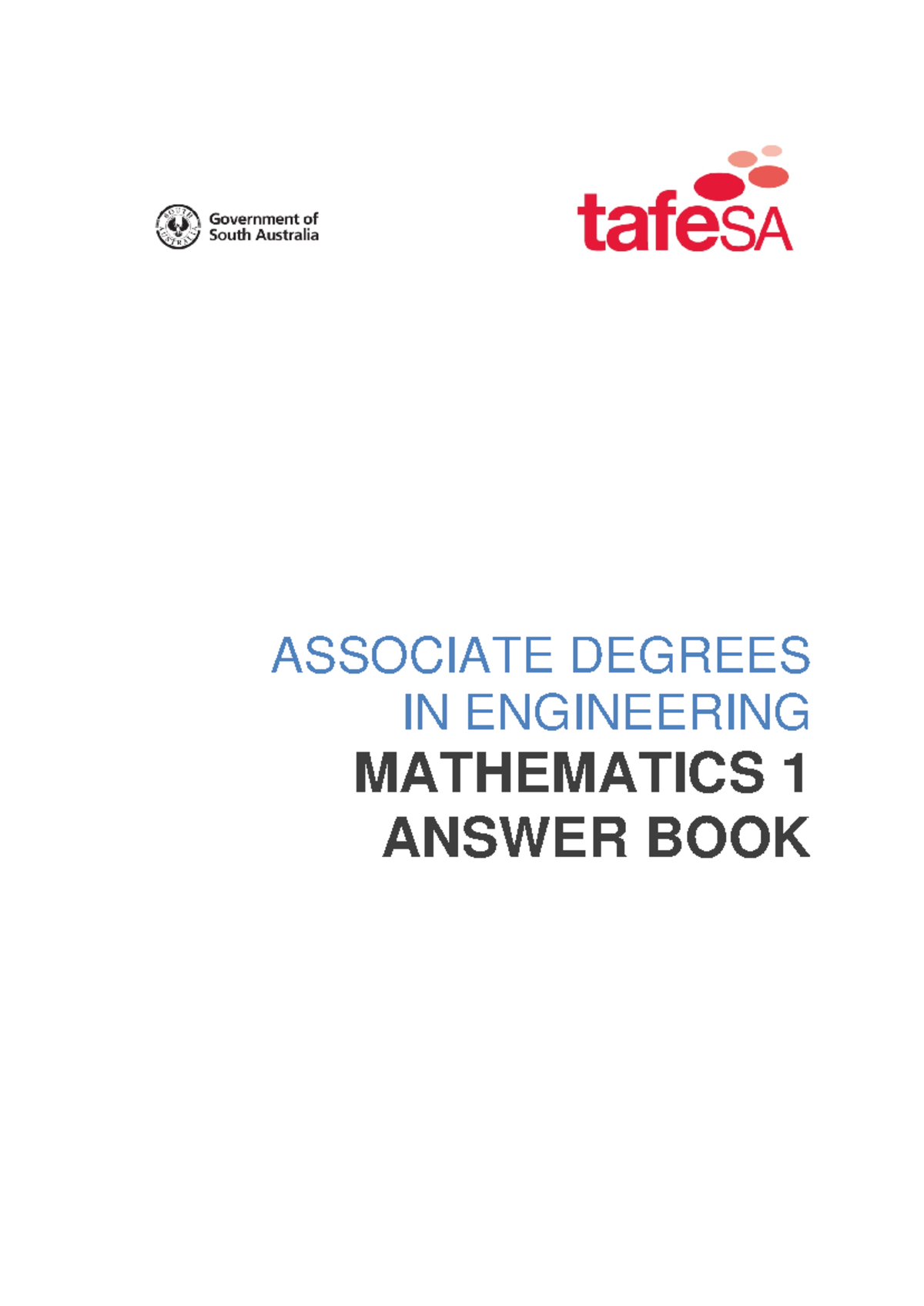 Mathematics 1 Answer Book - ASSOCIATE DEGREES IN ENGINEERING MATHEMATICS 1 ANSWER BOOK - Studocu