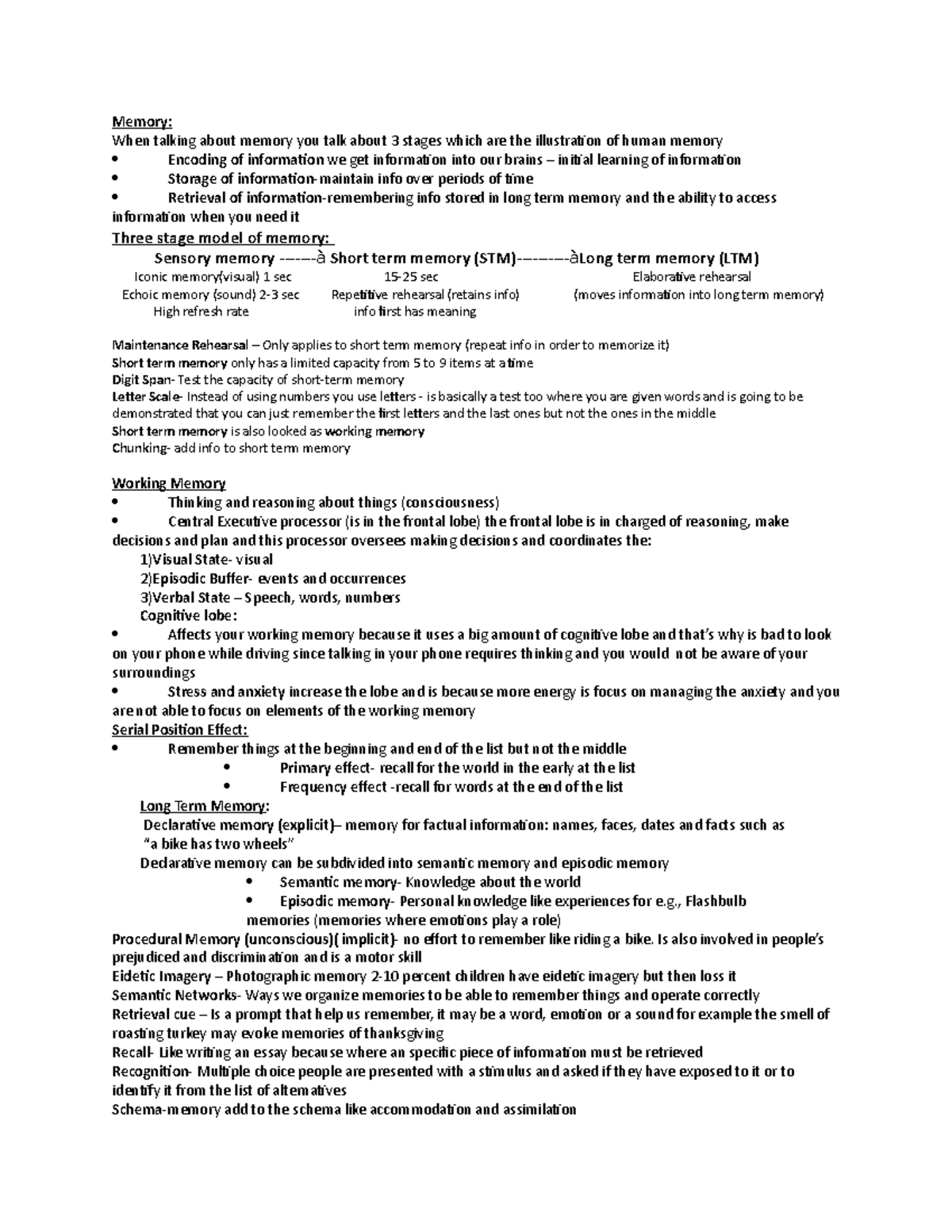 Memory Lecture Note Memory When Talking About Memory You Talk