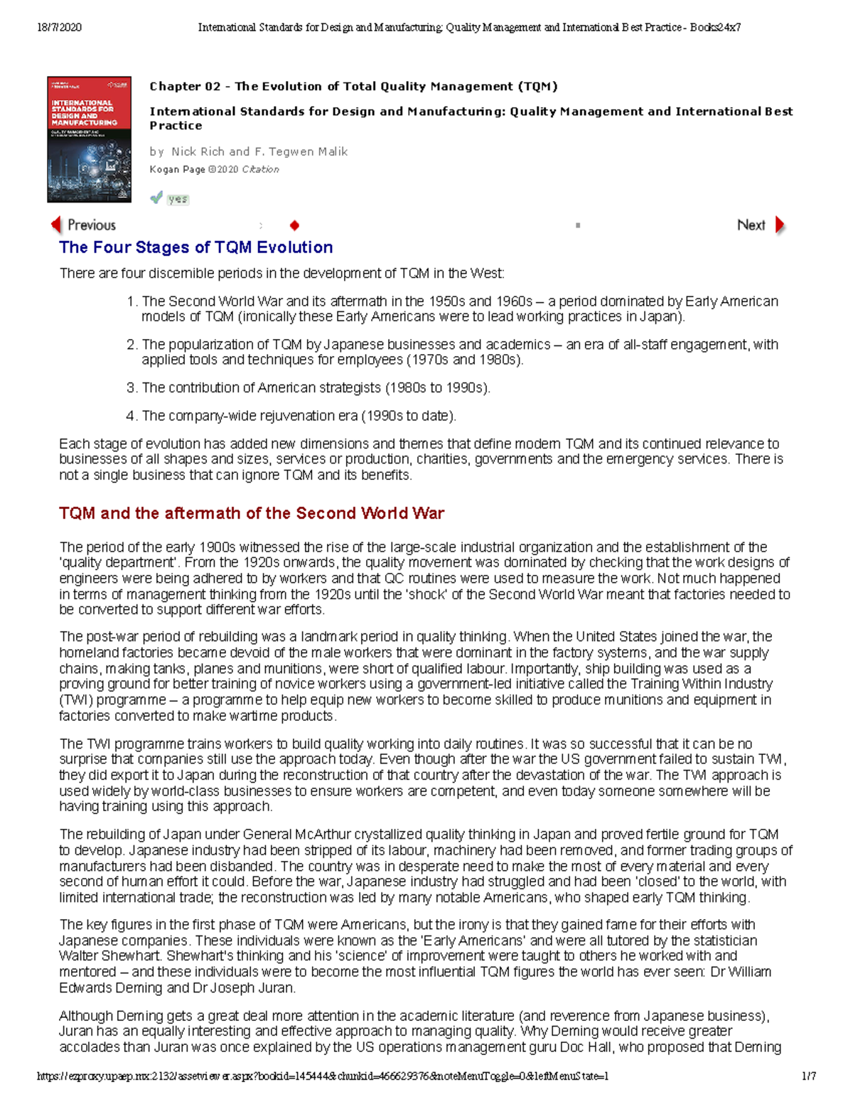 6 The four stages of TQM evolution - Chapter 02 - The Evolution of ...