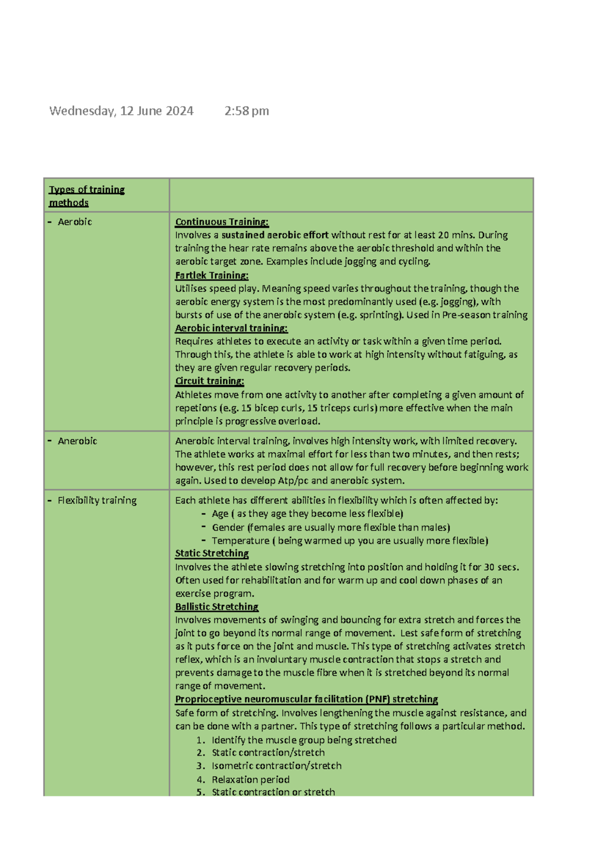 Types of training methods - Types of training methods Aerobic ...