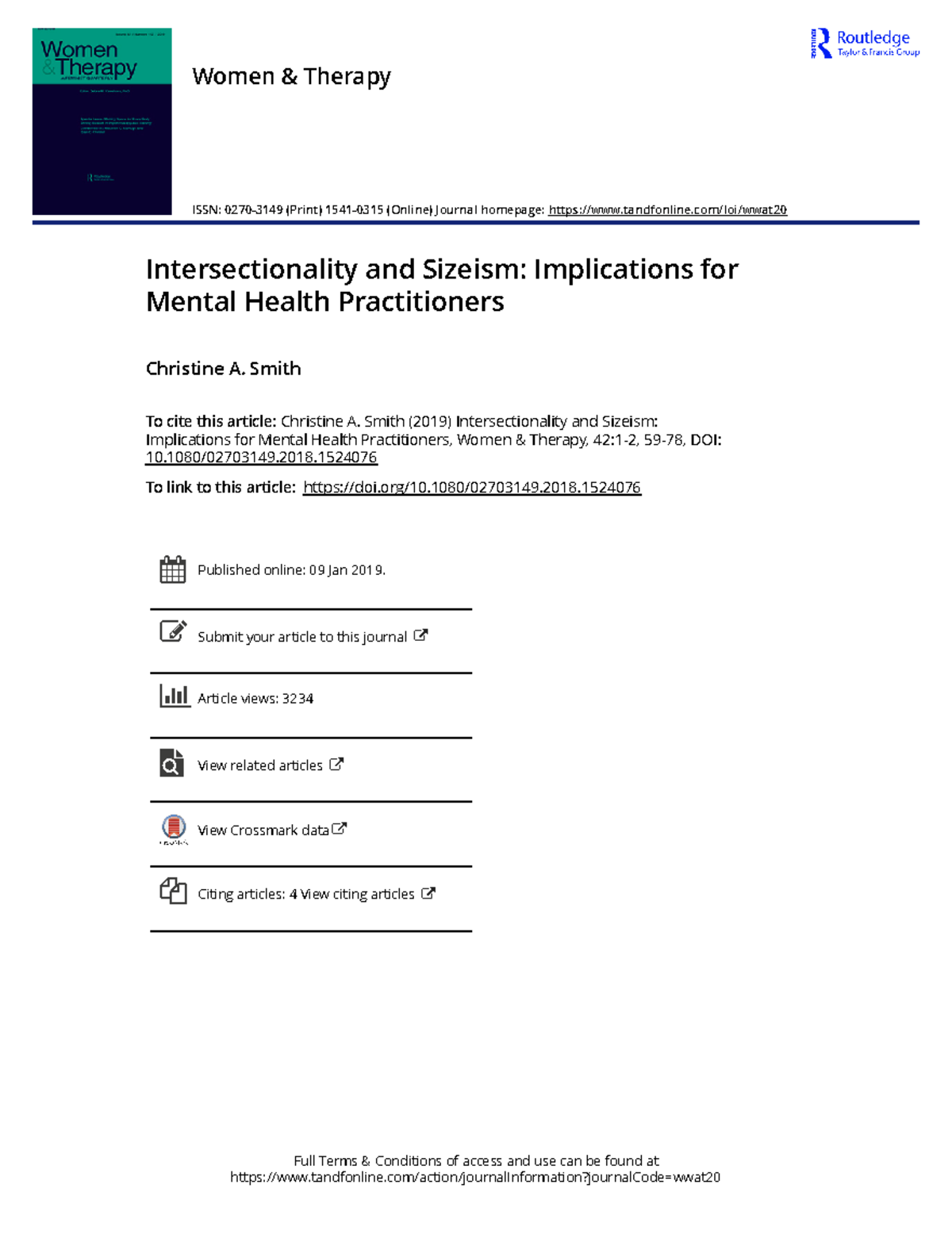 Smith 2019 Intersectionality and Sizeism Implications for Mental Health ...