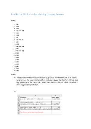 CP3403 Data Mining Exam SP51 Jun 2021 - CP3403/ CP5634 Data Mining Final Exams SP 51 , 2021 On ...