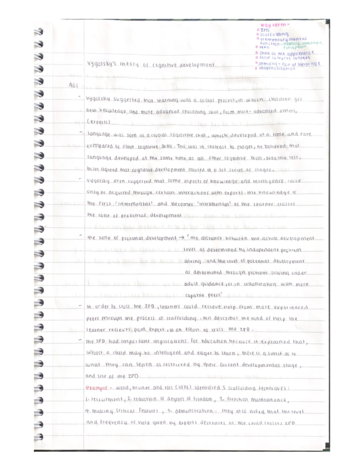 Vygotskys theory of cognitive development notes - Studocu