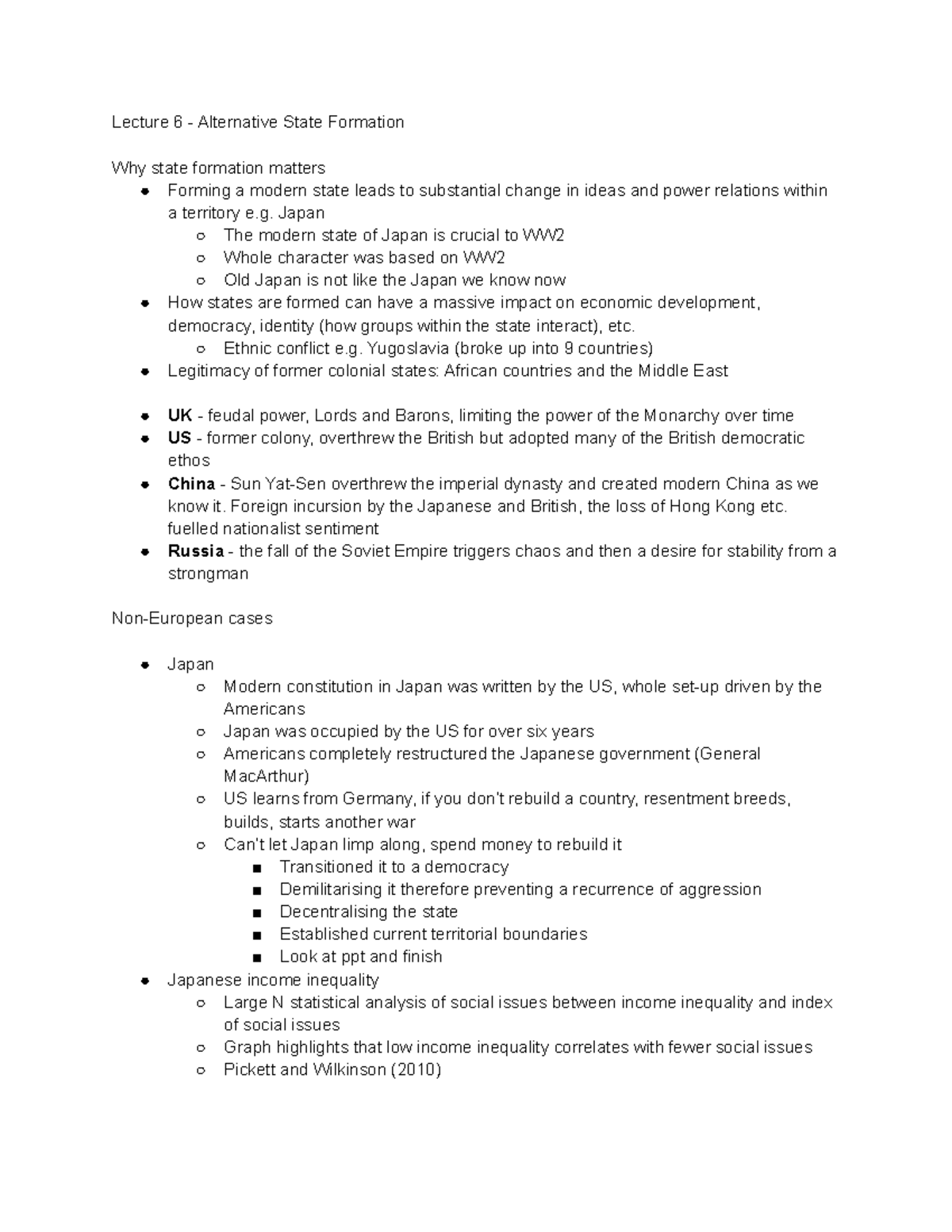 Lecture 6 - Alternative State Formation - Lecture 6 - Alternative State ...