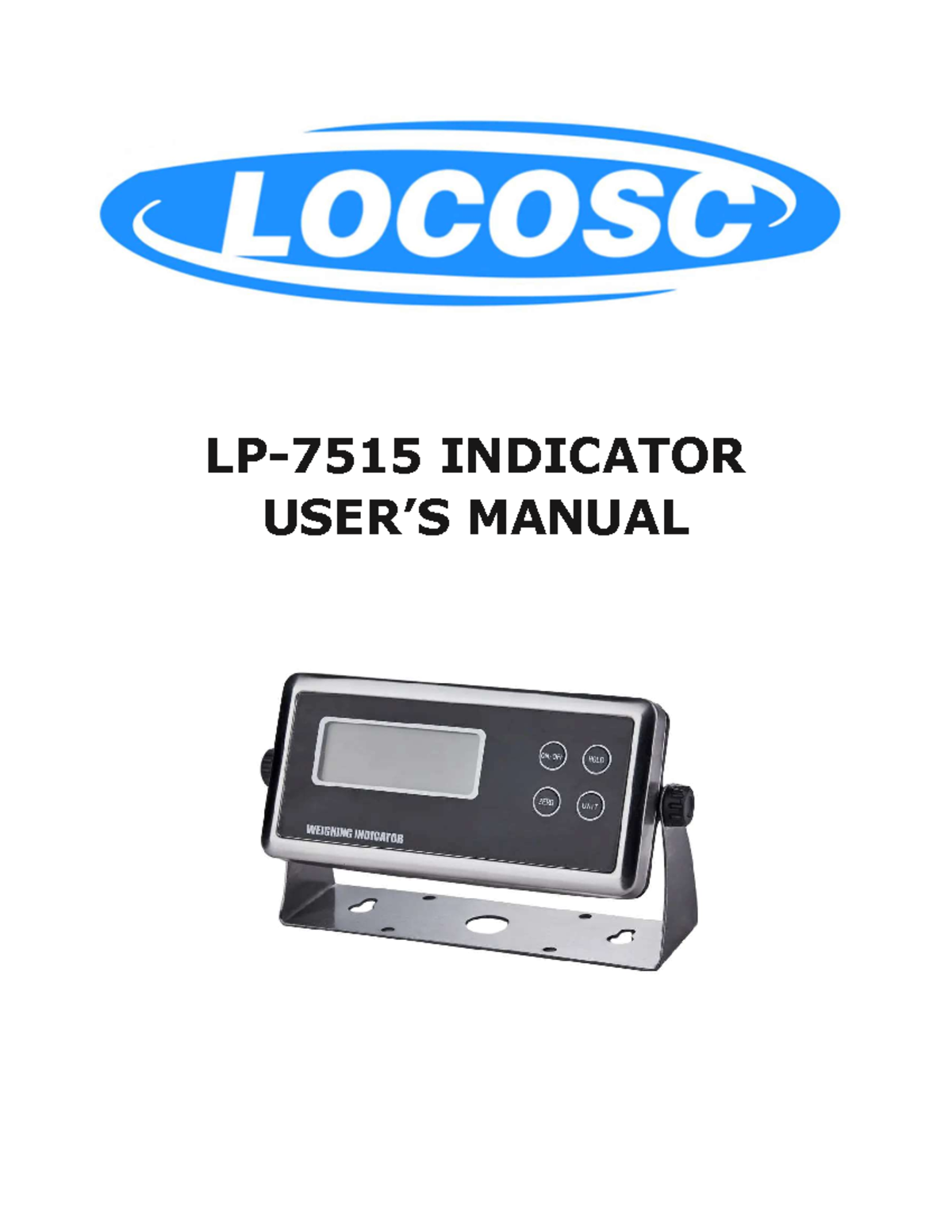 Lp7515 - LP-7515 INDICATOR USER’S MANUAL TABLE OF CONTENTS Safety ...