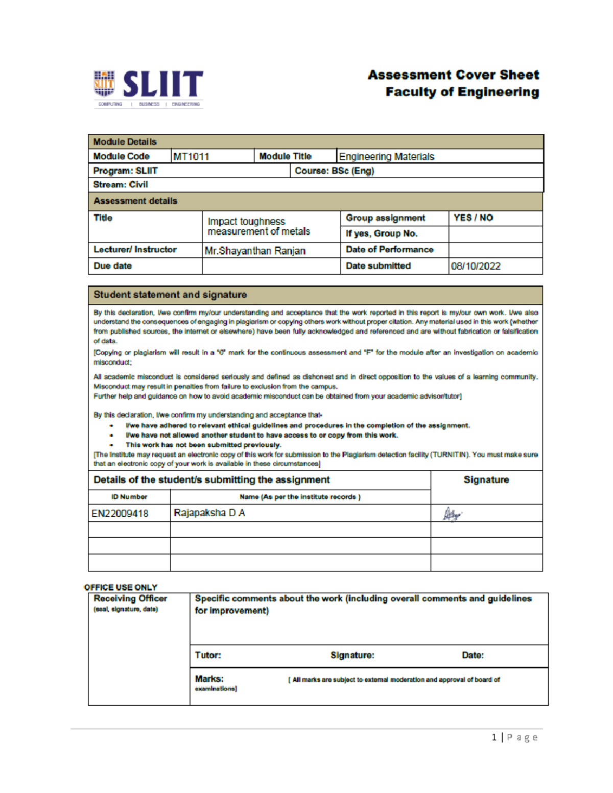 Impact toughness - Theory Toughness can describe as the capacity of a ...