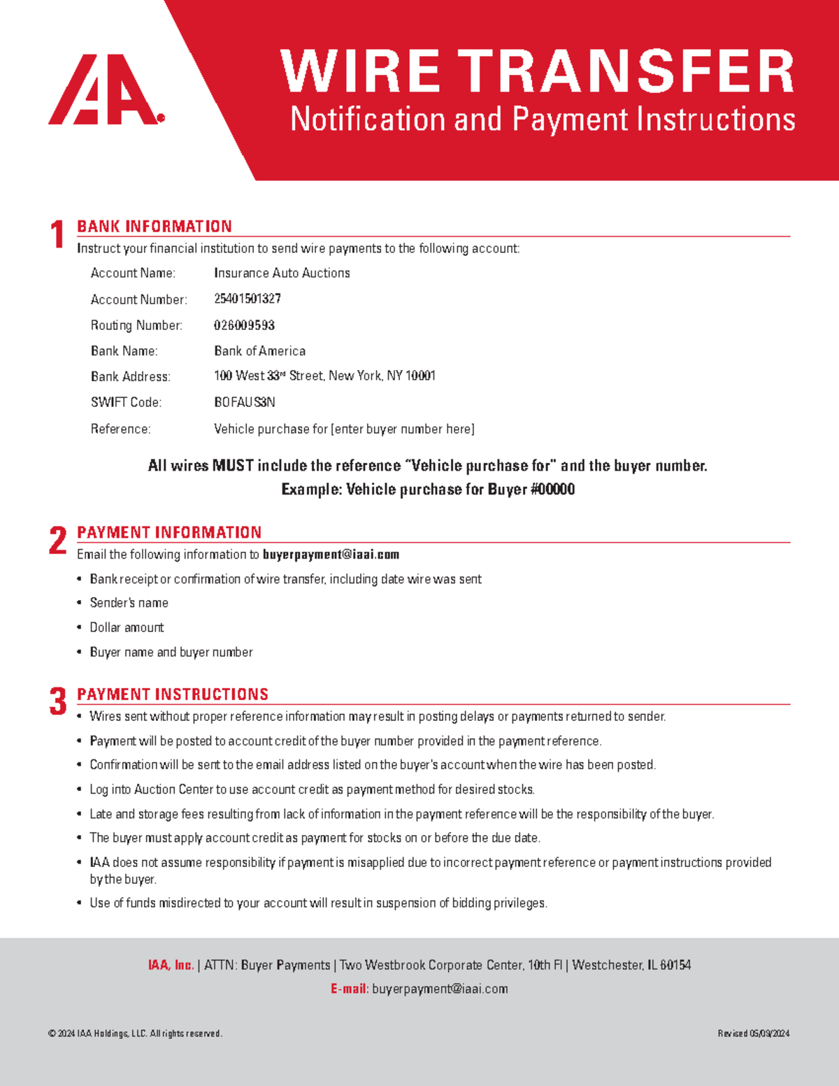 Wire Transfer Instructions - WIRE TRANSFER Notification and Payment ...