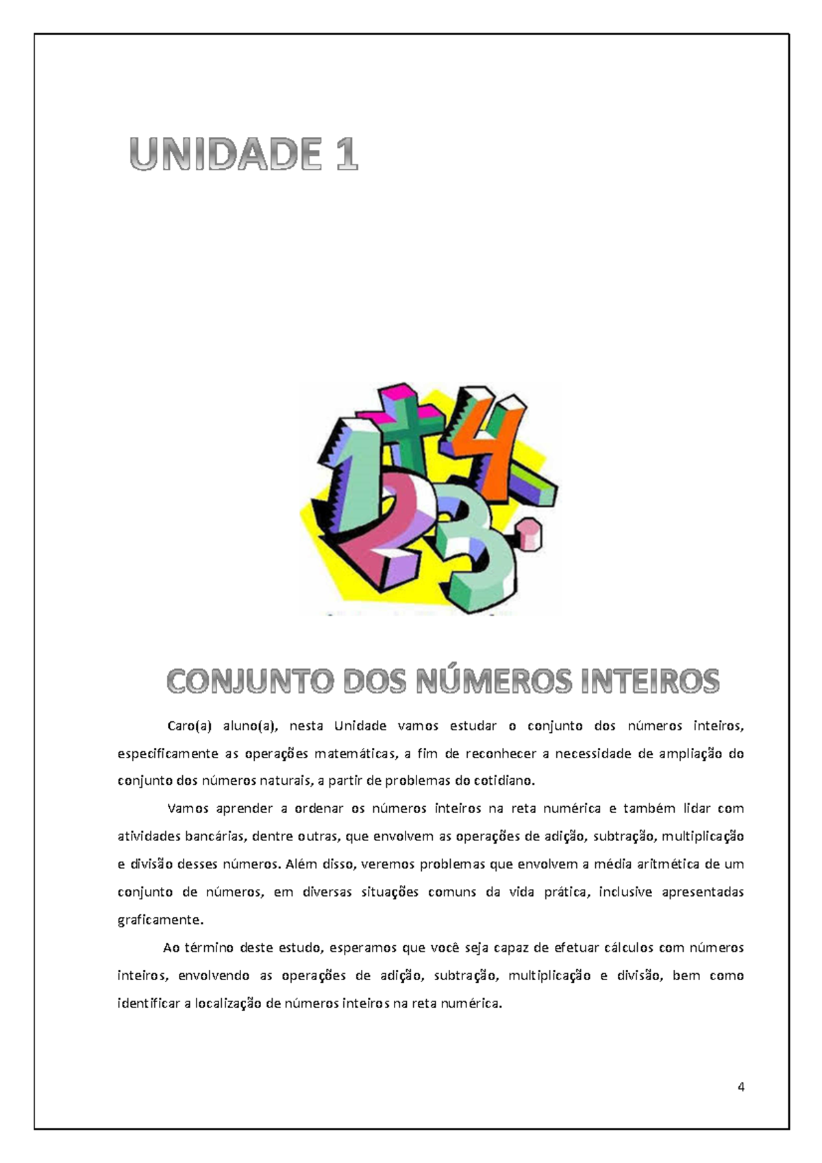 Matemática-niteroi-4-conjunto dos números inteiros - Caro(a) aluno(a ...