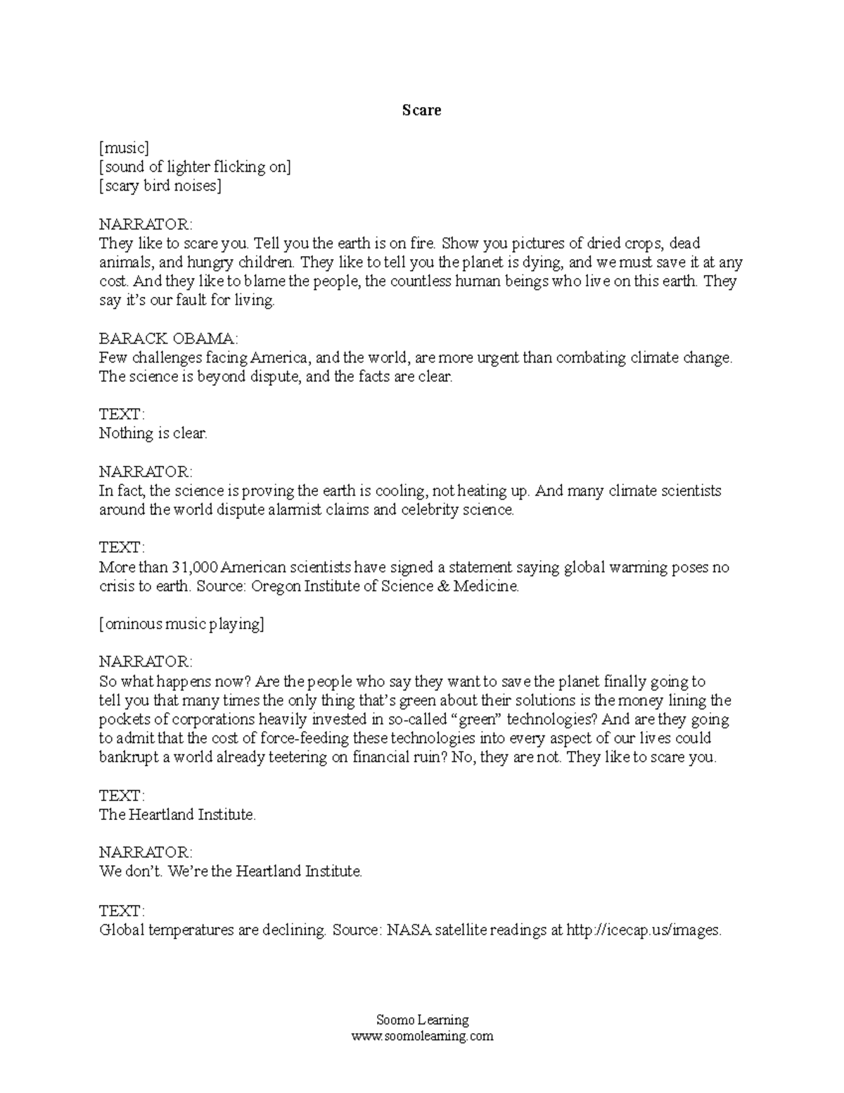 Scare Transcript - Essay assignment on The Recess Debate - Scare [music ...