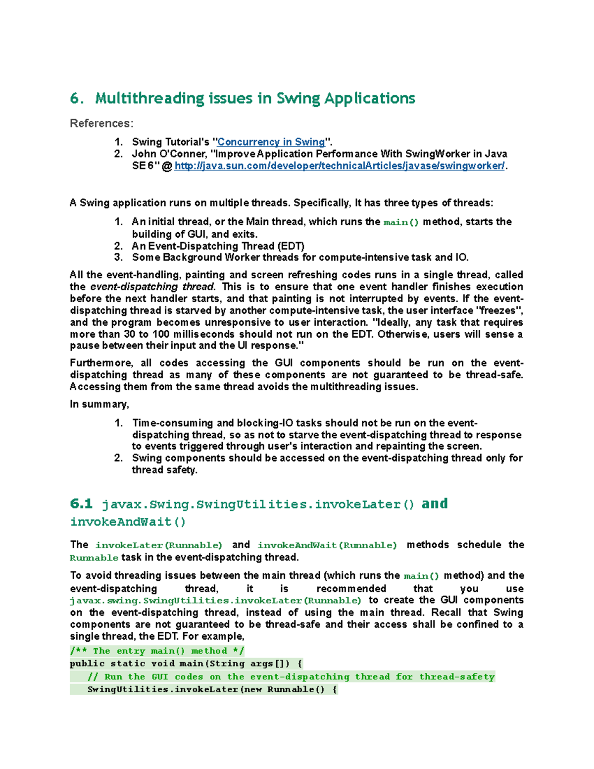 Java Programming Tutorial 72 - 6. Multithreading issues in Swing Applications References: Swing ...