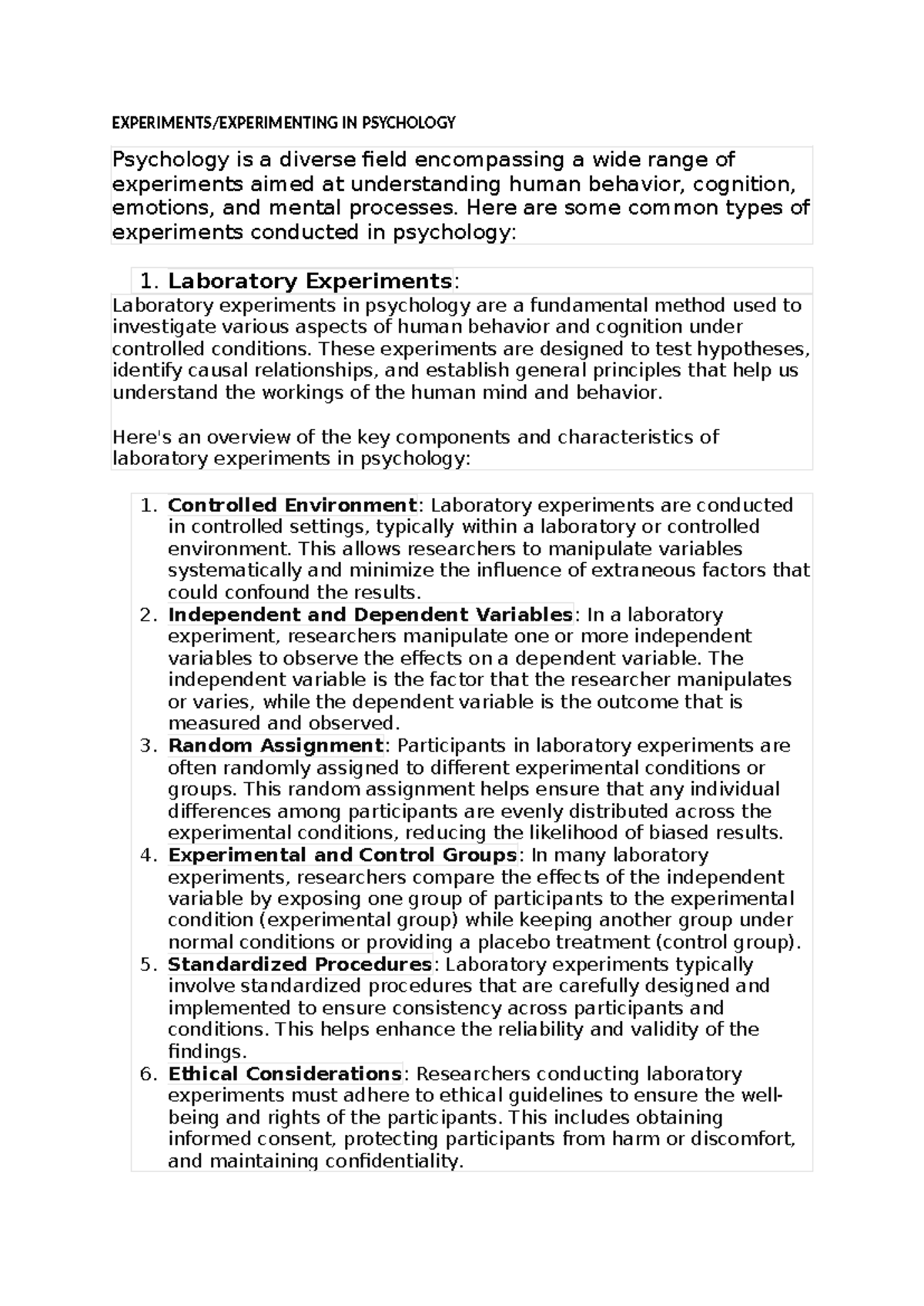 Experiments Experimenting IN Psychology - EXPERIMENTS/EXPERIMENTING IN ...