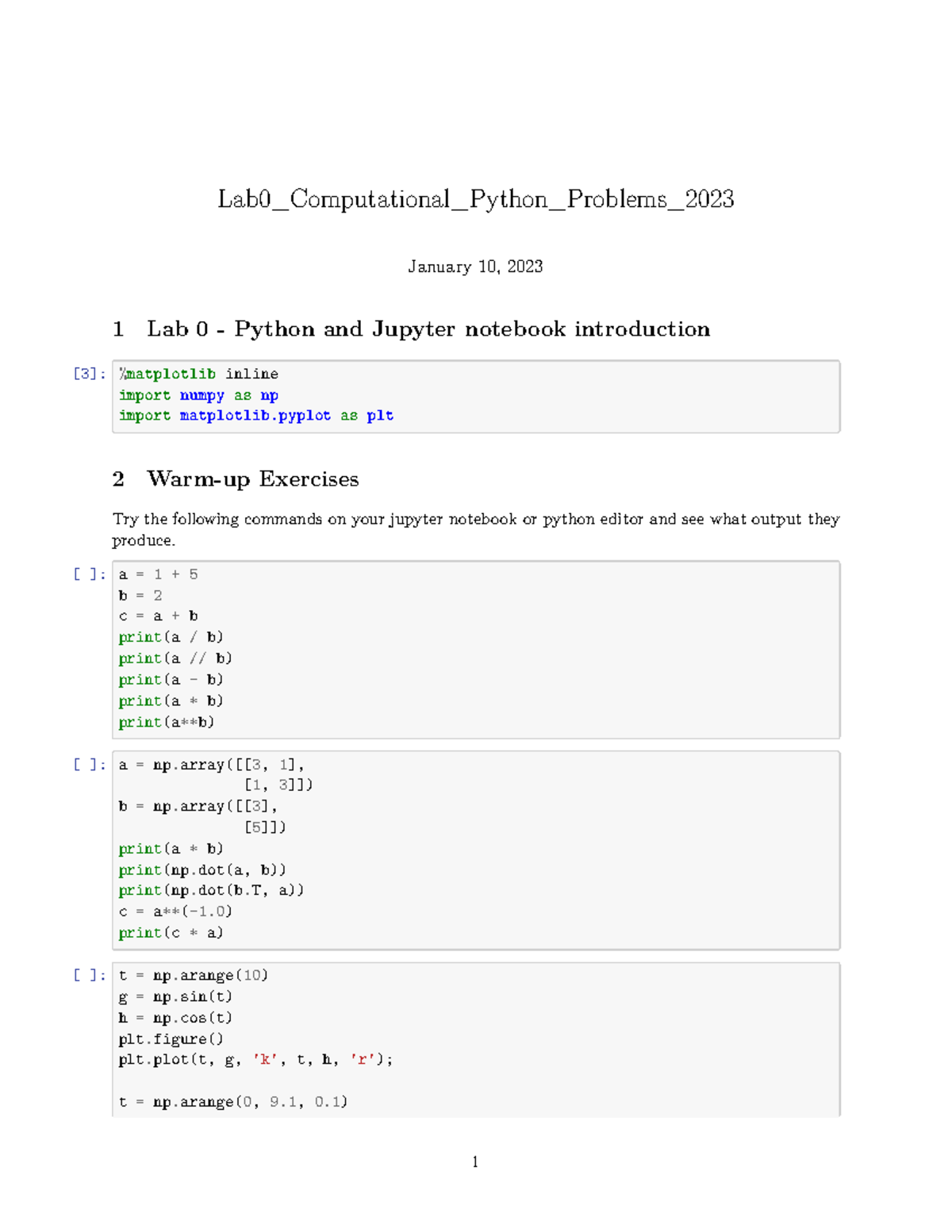Lab0 Computational Python Problems 2023 Lab0computationalpython 8681