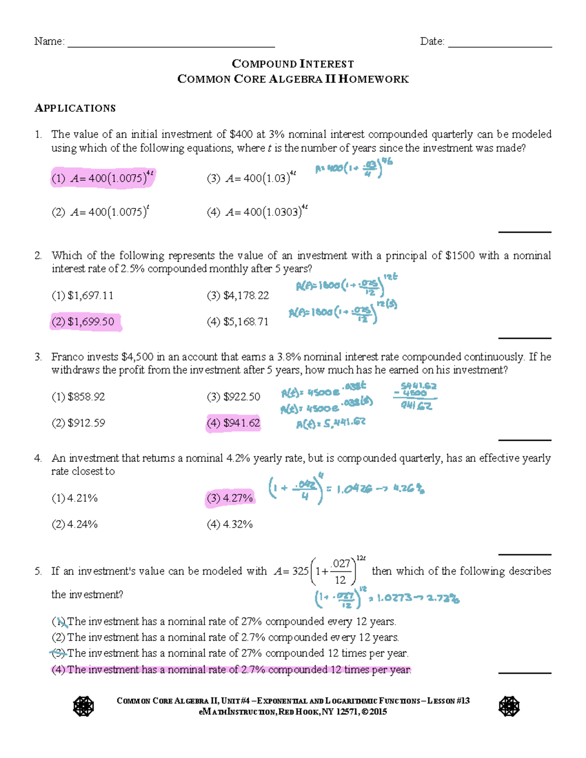 Math homework trig - Name: ____________________________________ Date ...