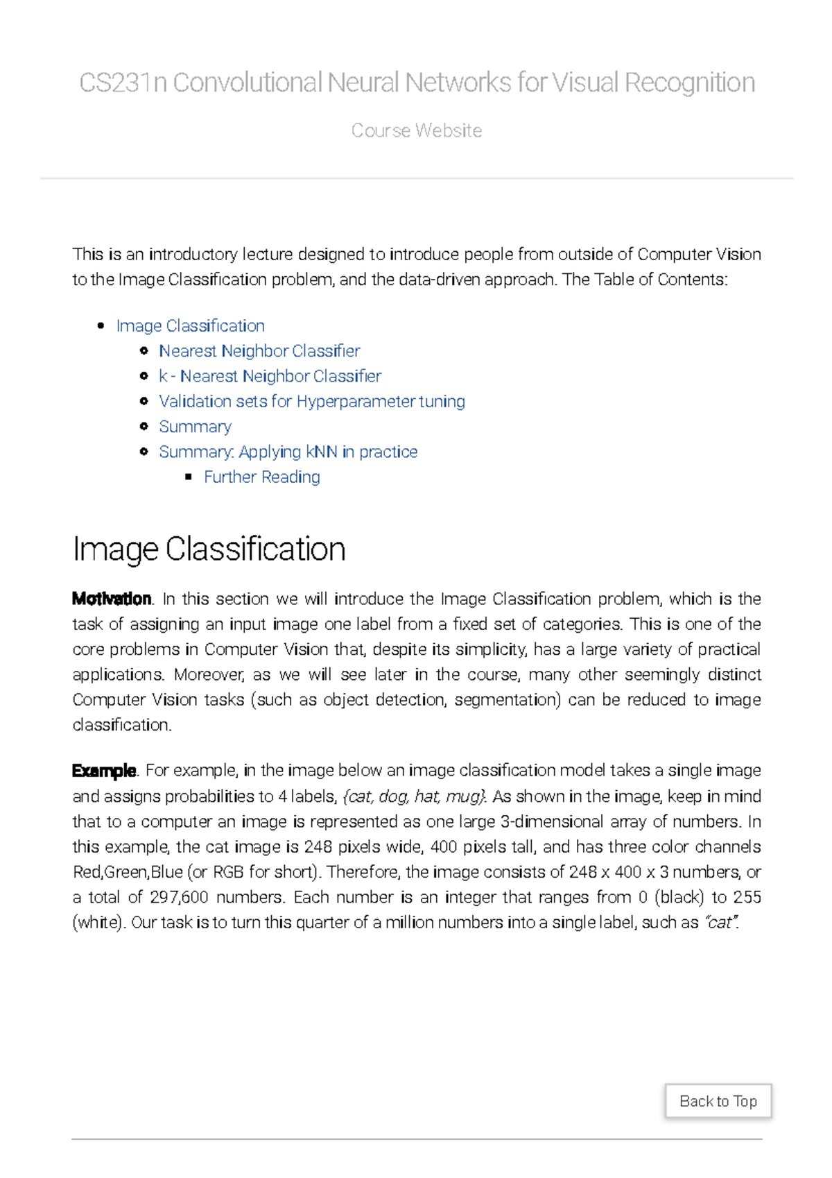 Convolutional Neural Networks For Visual Recognition This Is An Introductory Lecture Designed