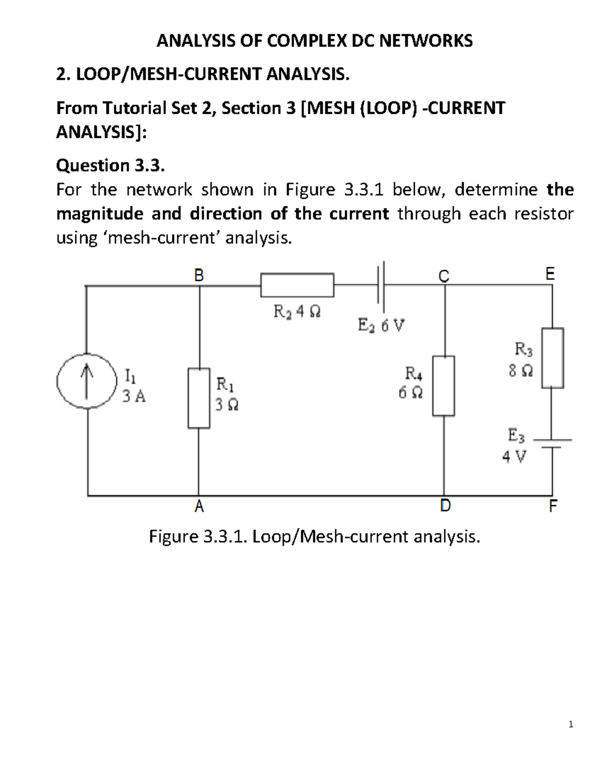 Mesh-current Analyses Classroom Example (10h30-12h30) 27-08-2021 Solved ...