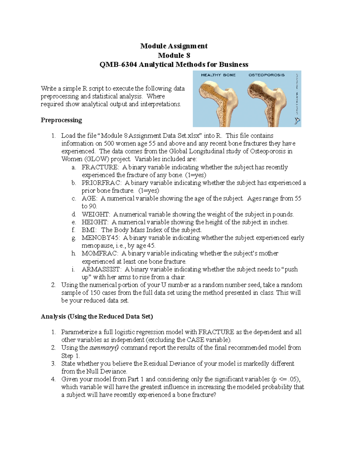 6304 Module 8 Assignment - Module Assignment Module 8 QMB-6304 ...