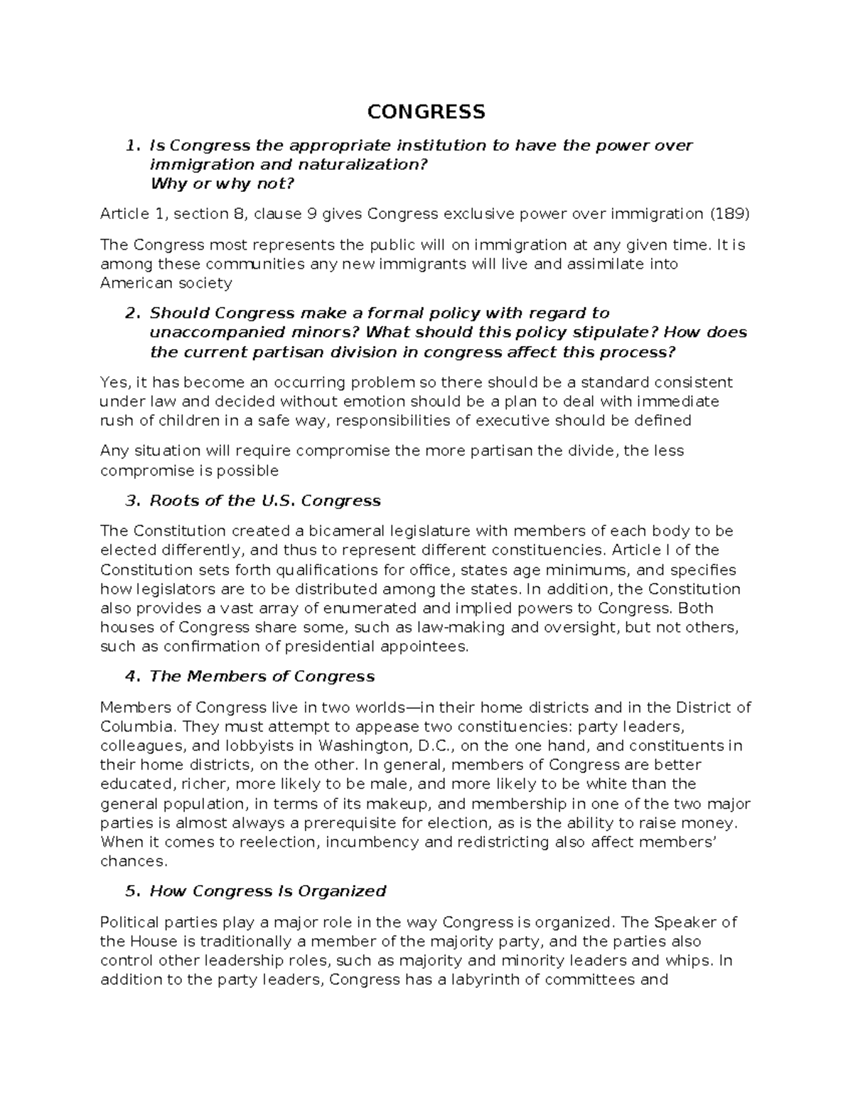 Congress - American Government - CONGRESS Is Congress the appropriate ...