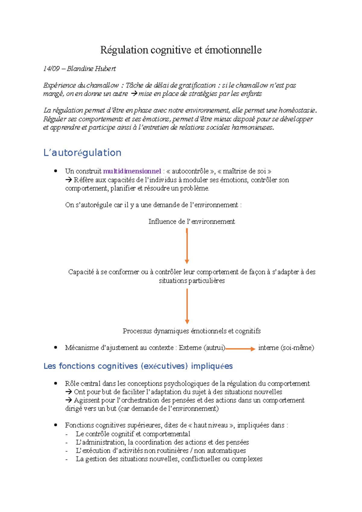 Régulation cognitive et émotionnelle - Régulation cognitive et ...