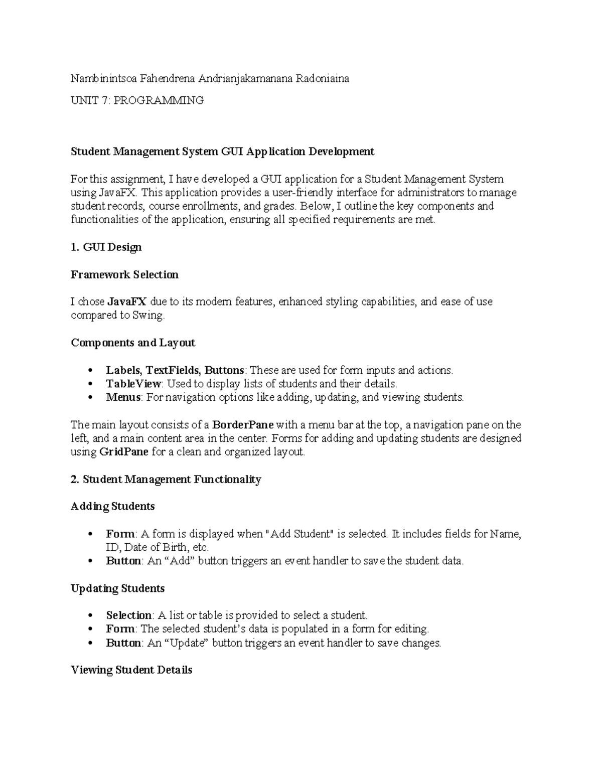 UNIT 7 Programming-Nambinintsoa Fahendrena Andrianjakamanana Radoniaina - Nambinintsoa ...