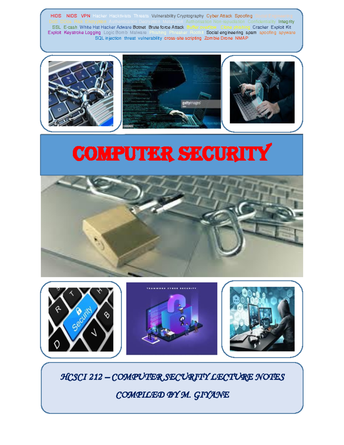 Hcsci 212 - Computer Security Notes - COMPUTER SECURITY HCSCI 212 ...