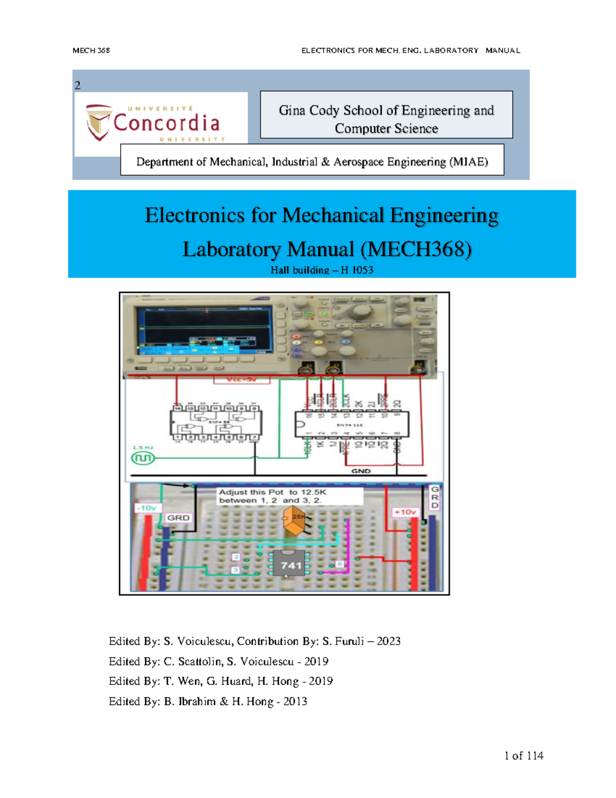 MECH 368 Lab manual - 2023-09 - Electronics for Mechanical Engineering ...
