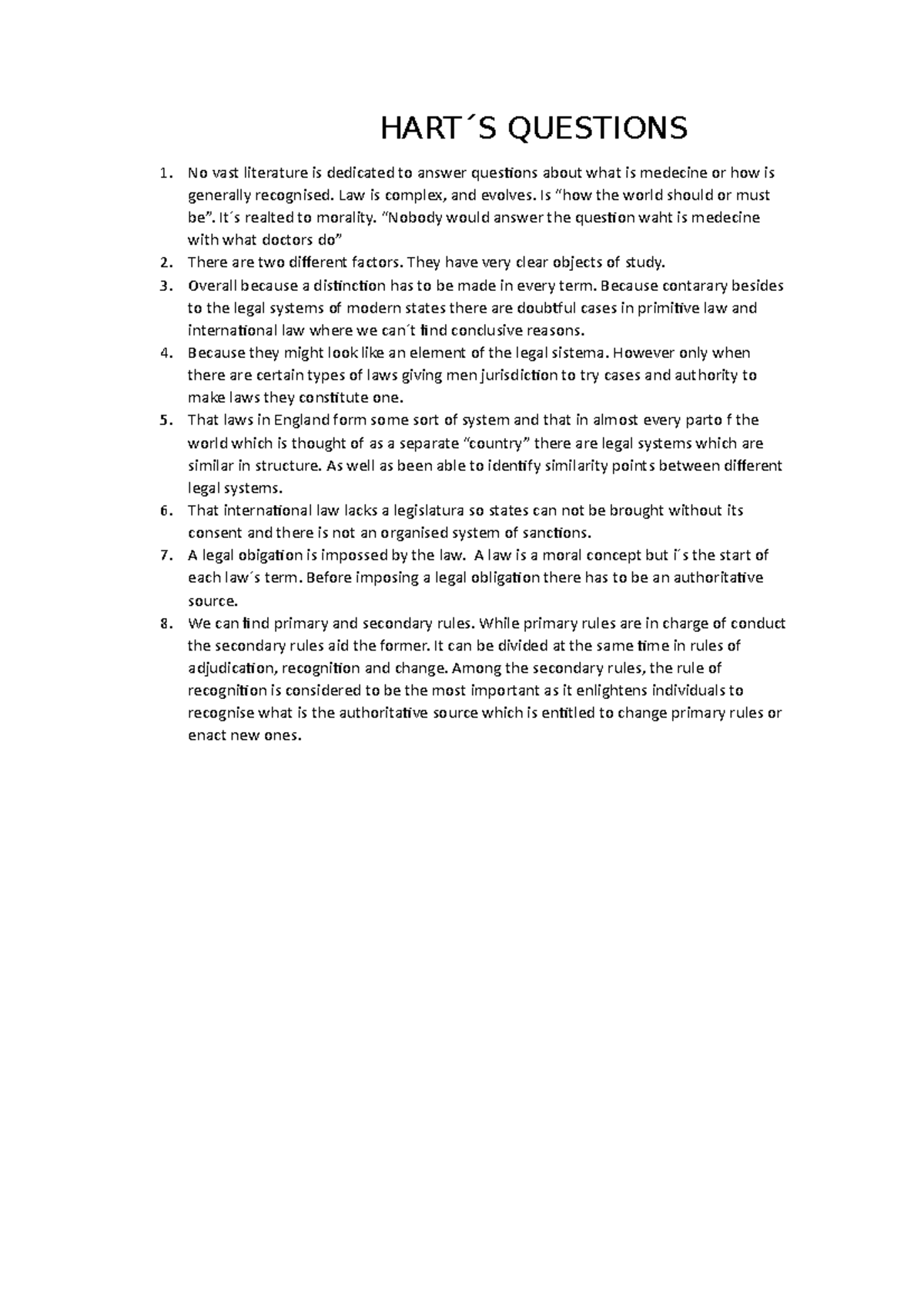 Cuestiones Hart - HART ́S QUESTIONS No vast literature is dedicated to ...