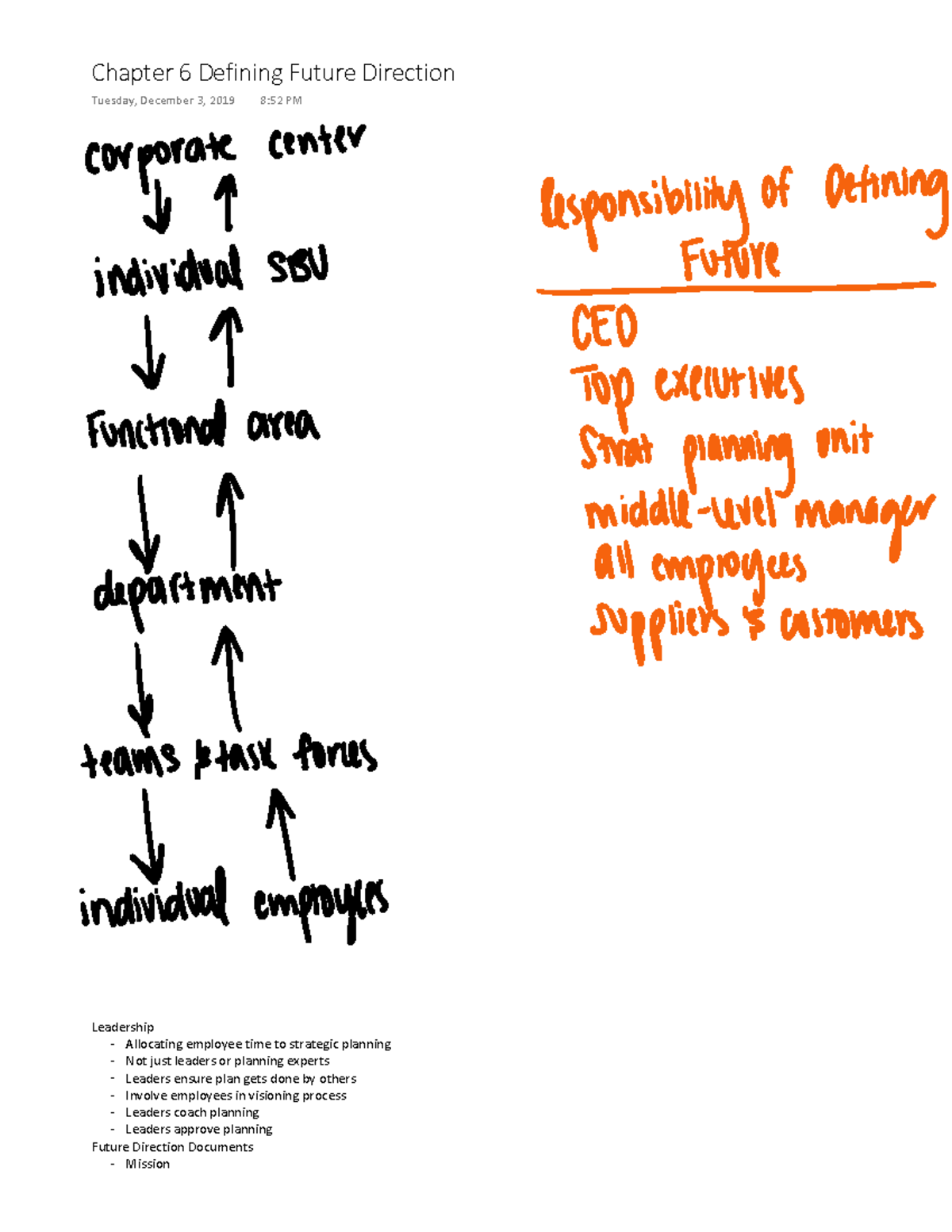 Chapter 6 Defining future direction of the organization - Warning: TT: undefined function: 32 ...