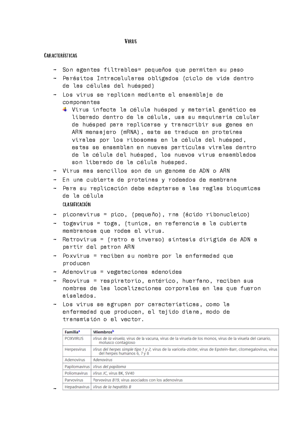 Generalidades y clasificacion - Virus Características Son agentes ...