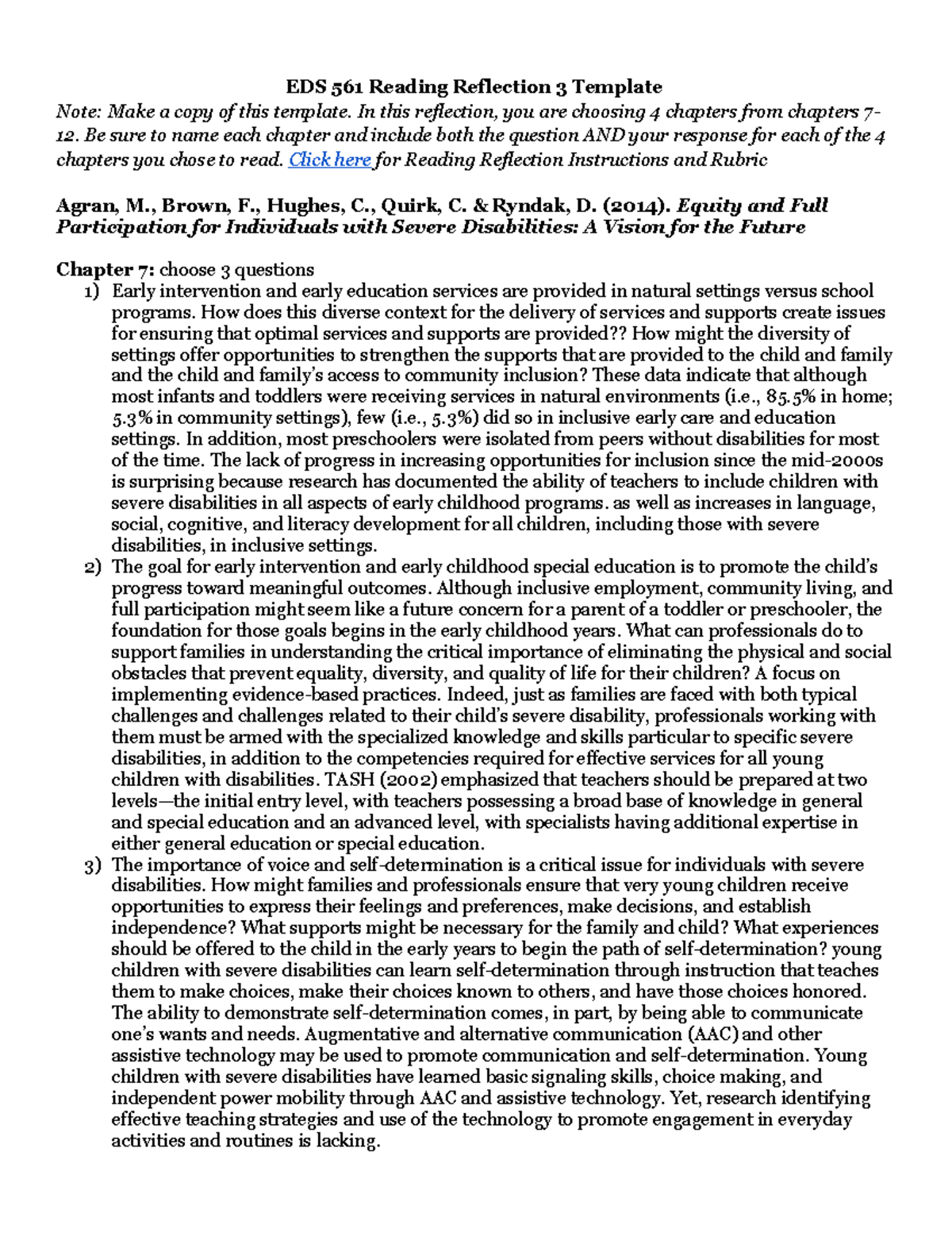 EDS 561 Reading Reflection 3 Template - EDS 561 Reading Reflection 3 ...