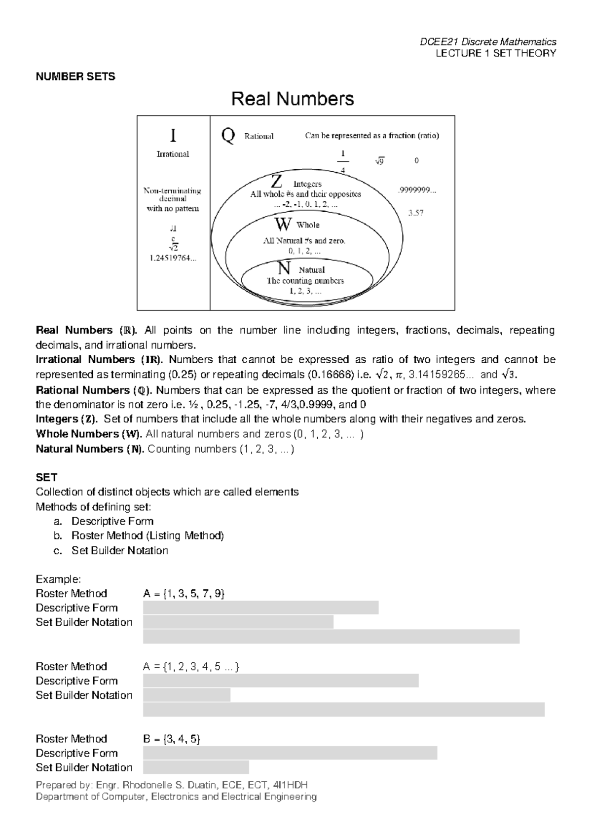Lecture-1-Set-Theory-Student - DCEE21 Discrete Mathematics LECTURE 1 ...