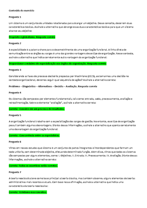 ATV Modulo 02 - ATIVIDADE DE AUTOAPRENDIZAGEM - Pergunta 1 Taylor e Fayol, na abordagem clássica ...