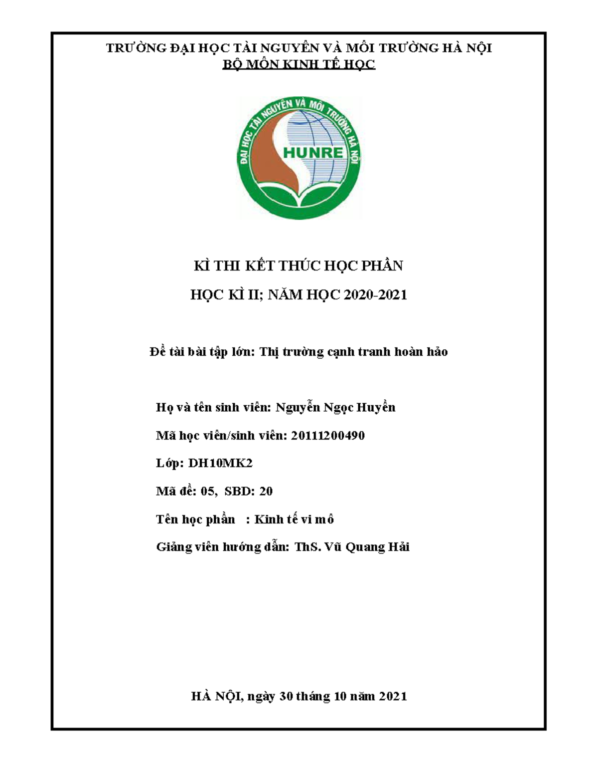 kinh tế vĩ mô đại học tài nguyên và môi trường hà nội - TRƯỜNG ĐẠI HỌC ...