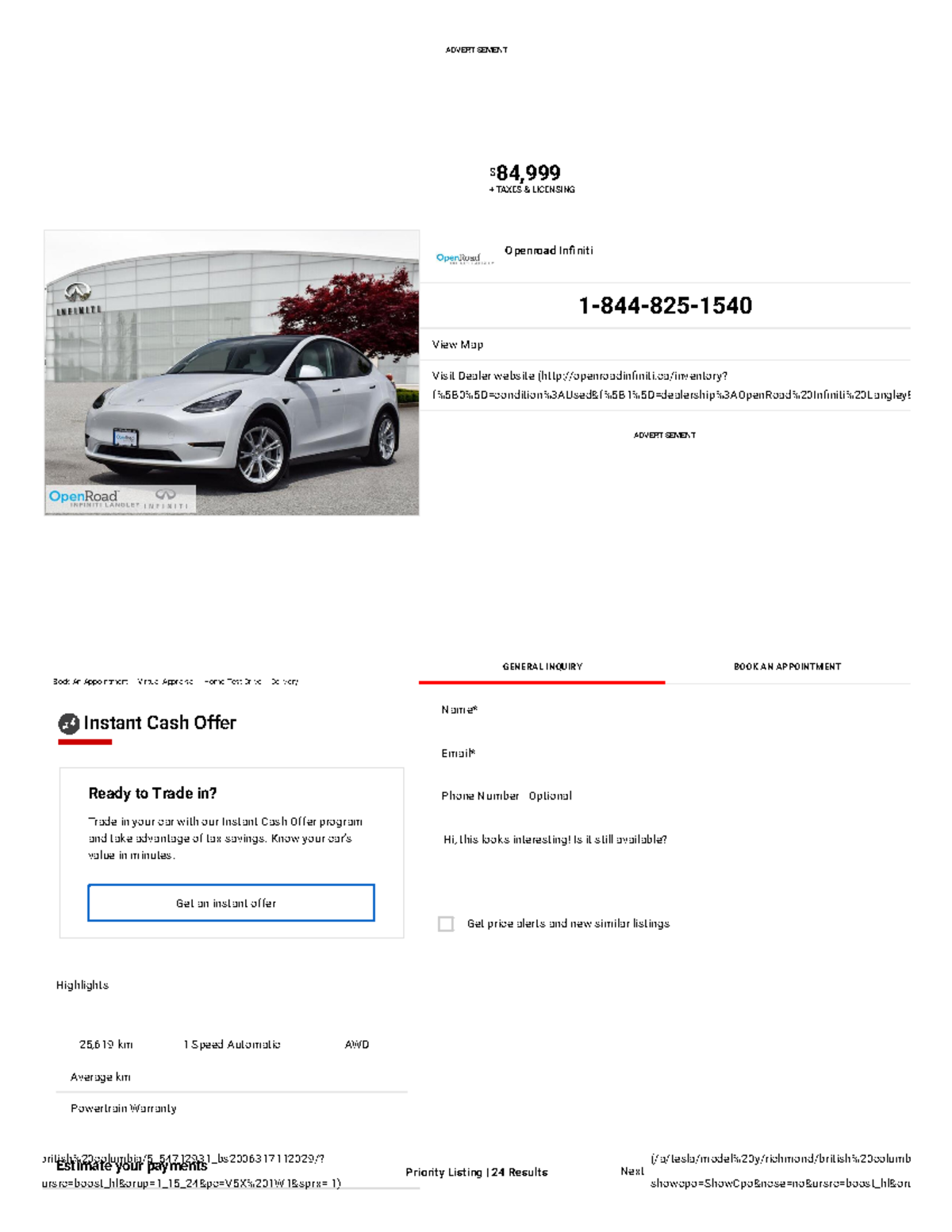 2021 Tesla Model Y Model Y Standard Range - Langley - Book An ...