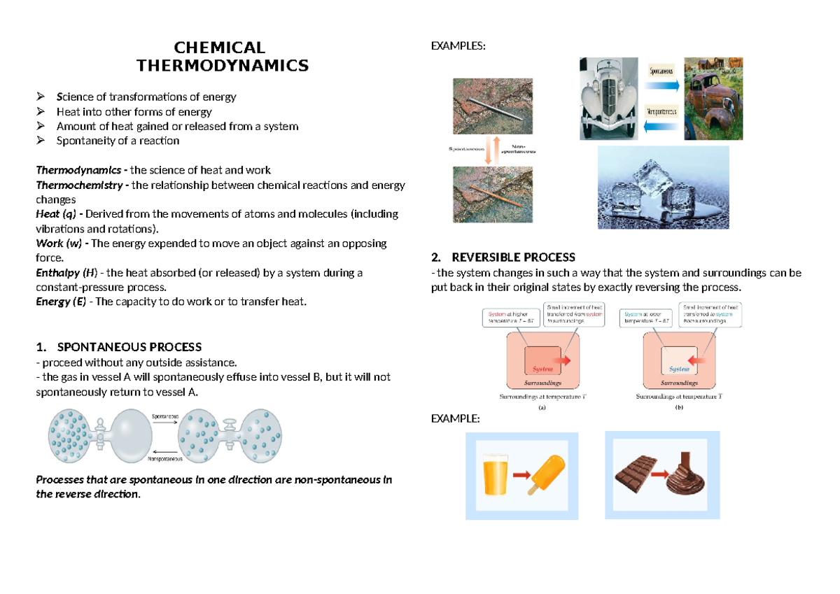 Chem Chemical Thermodynamics - CHEMICAL THERMODYNAMICS Science of ...