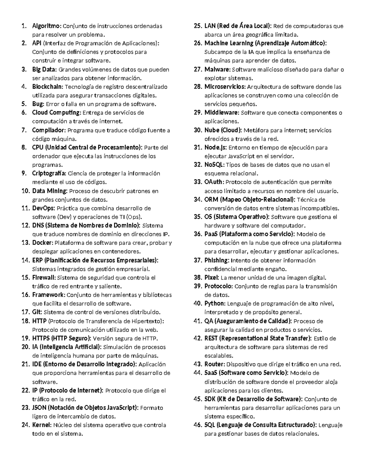 Glorsario DE Terminos - ddddd - Algoritmo: Conjunto de instrucciones ...