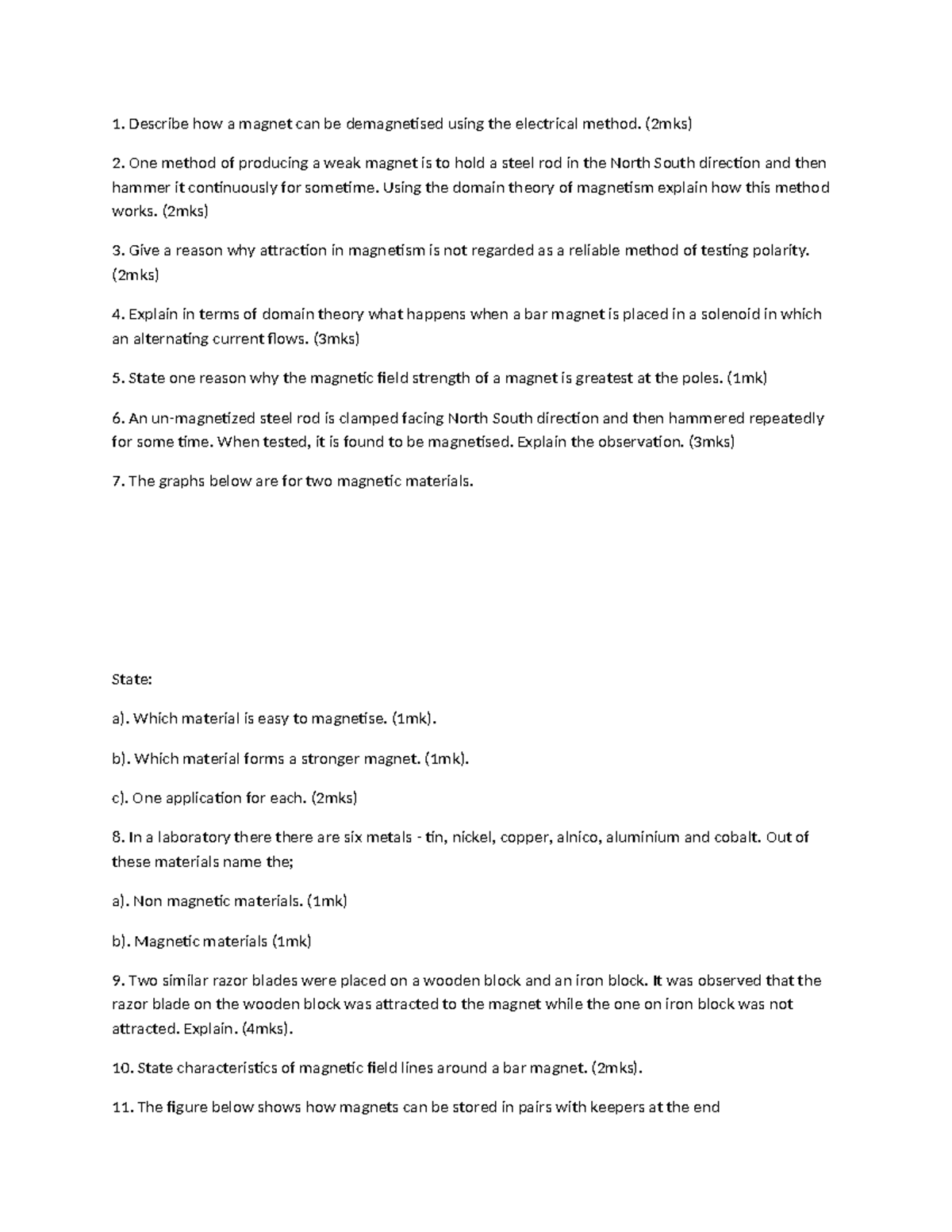 F2 cat1 - Describe how a magnet can be demagnetised using the ...