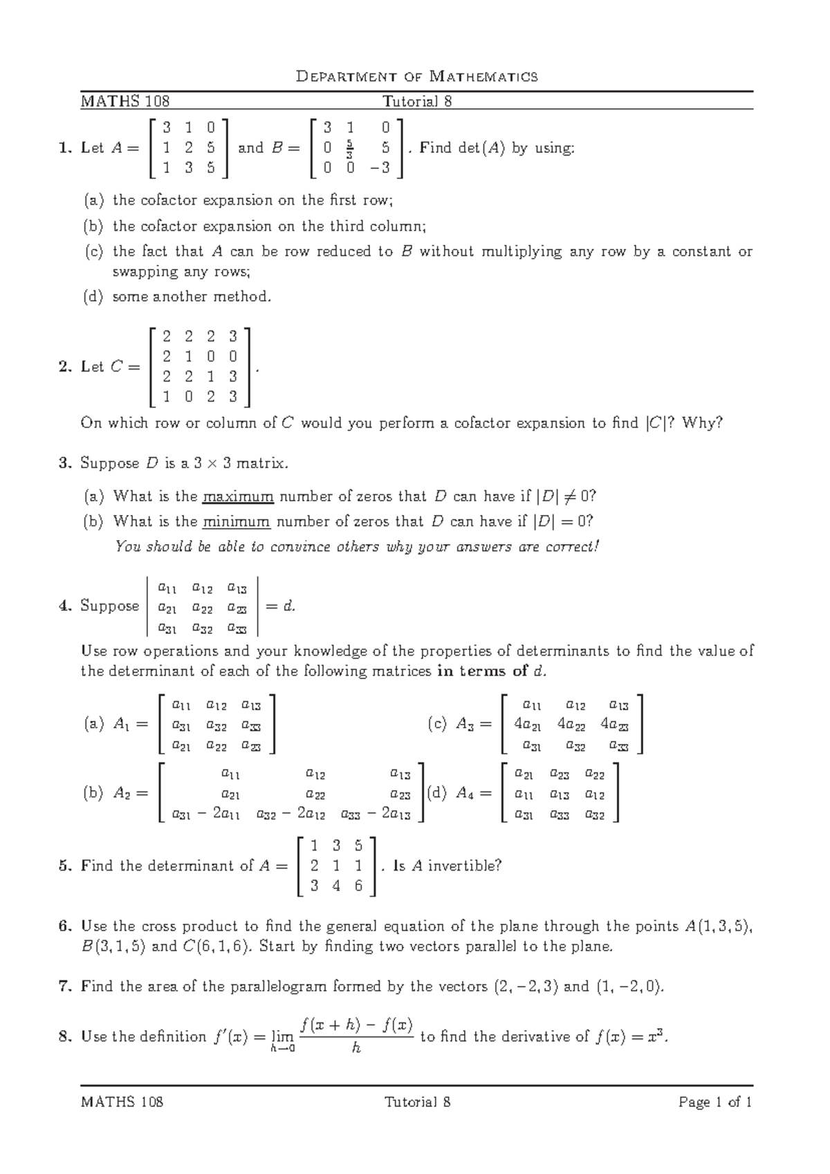 Tutorial 8 - Will be very helpful for the exam and exam study. - - StuDocu