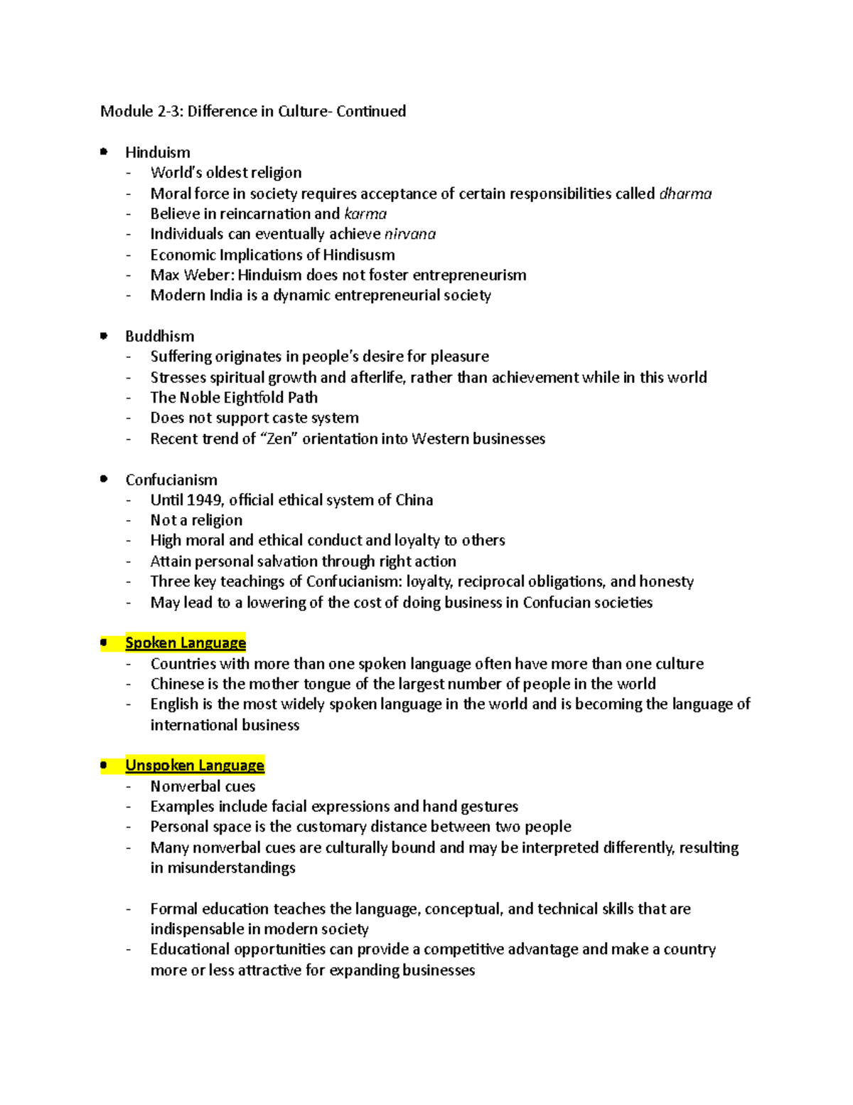 Module 2-3- Difference in Culture- Continued - Module 2-3: Difference ...